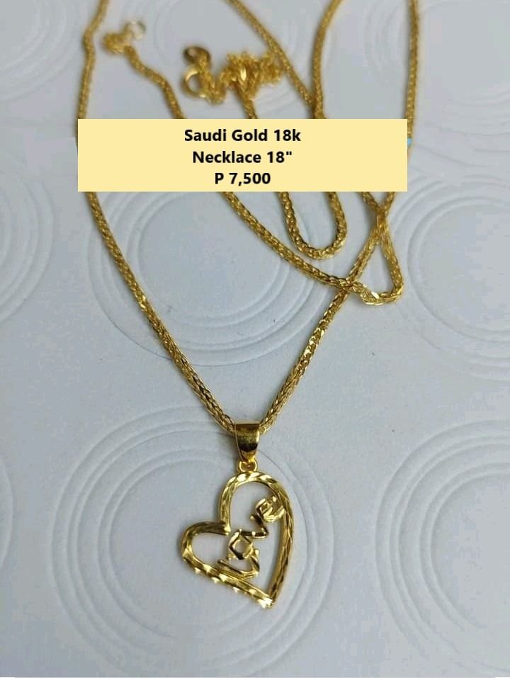 Saudi Gold 18 Karats Necklace, Women's Fashion, Jewelry & Organizers ...