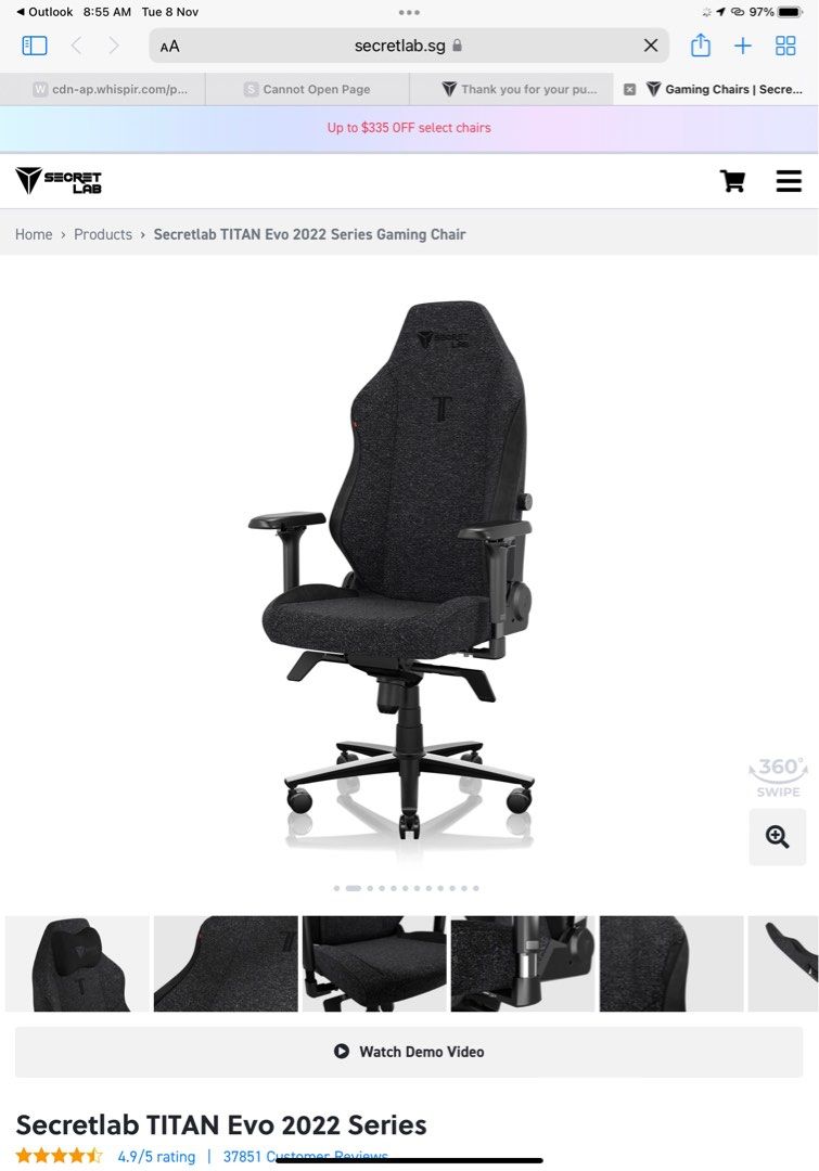 Secret Lab Titan Evo 2022, Furniture & Home Living, Furniture, Chairs ...