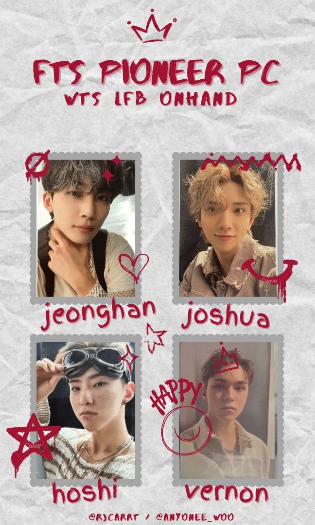 seventeen face the sun pioneer pc set vernon hoshi jeonghan joshua ...
