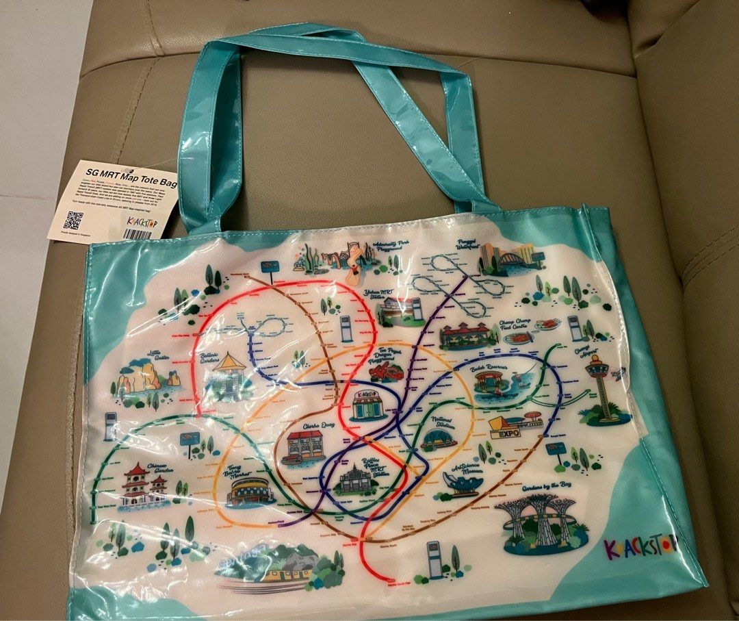 SG MRT Map Tote Bag, Women's Fashion, Bags & Wallets, Tote Bags on ...