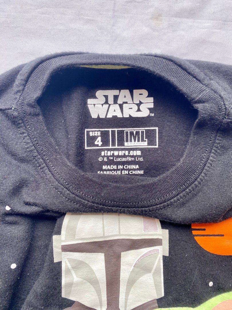 Star Wars Black Baby Yoda Shirt, Babies & Kids, Babies & Kids Fashion ...