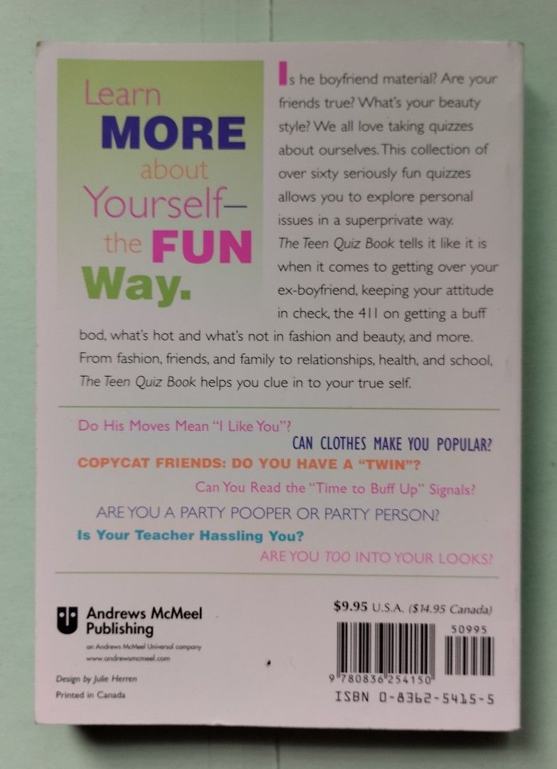 The Teen Quiz Book by Analee Levine , Jana Johnson & Arlene Hamilton ...