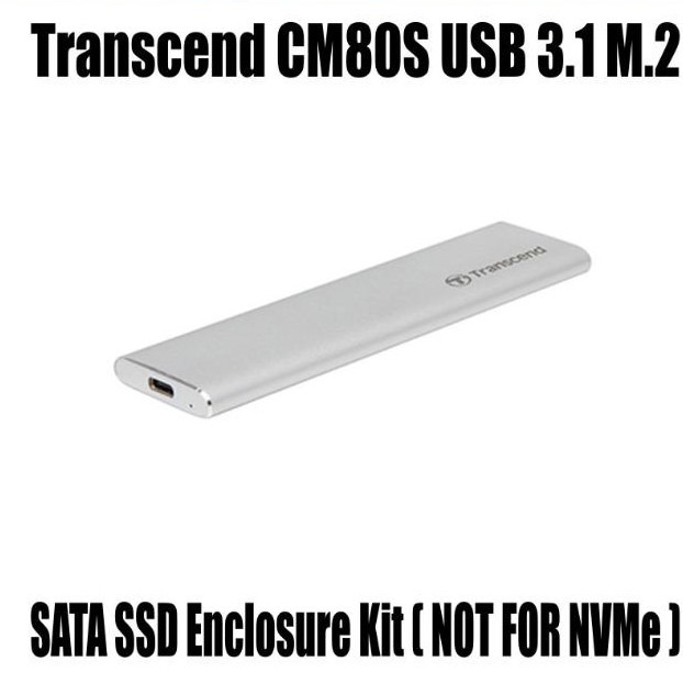 Original Transcend CM80S USB 3.1 M.2 SATA SSD Enclosure Kit ( NOT FOR ...