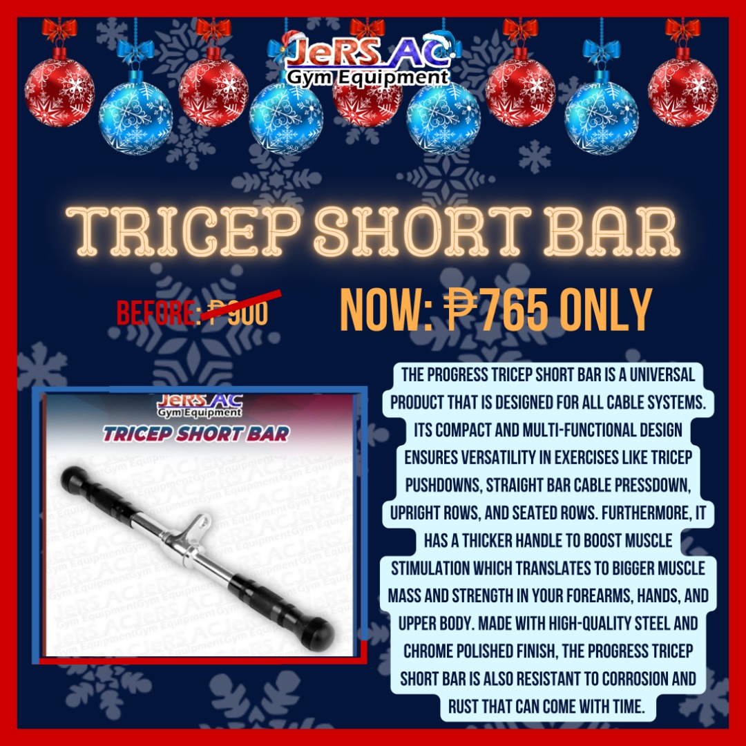 Tricep Short Bar, Sports Equipment, Exercise & Fitness, Cardio ...