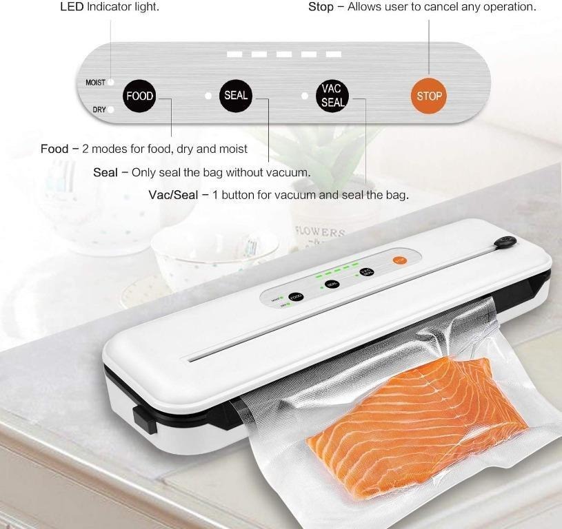 Vacuum Sealer Automatic Vacuum Sealing Machine for Dry and Moist Food Saver Fresh Preservation ...