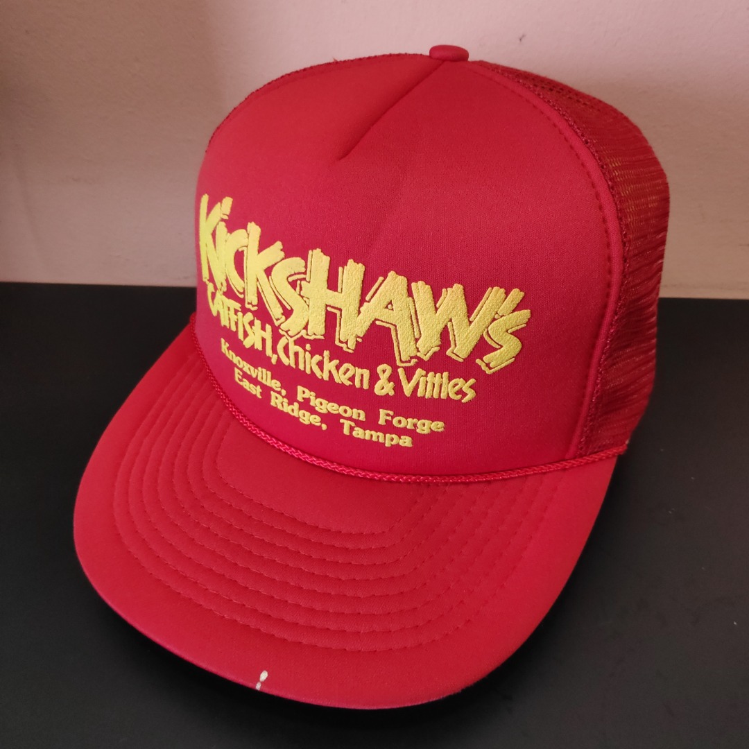 Vintage KICKSHAW'S Catfish, Chicken & Vittles Trucker Snapback Cap ...