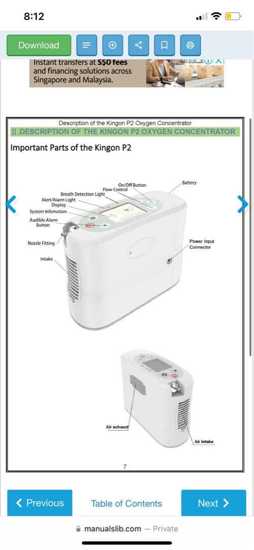 Way below cost ! Kingon - P 2 portable oxygen concentrator, Health ...