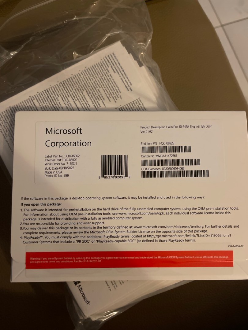 Windows 10 Pro DVD Package 64 Bit, Computers & Tech, Office & Business ...