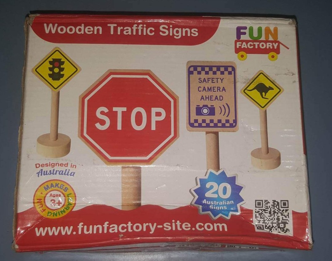 20pcs Wooden Traffic Signs designed in Australia, Hobbies & Toys, Toys ...