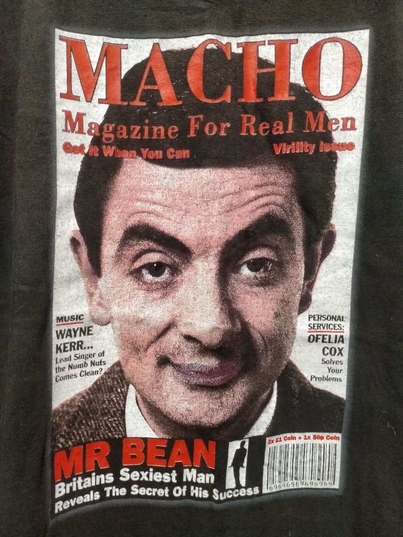 90s Mr.bean macho magazine shirt Polygram tag, Men's Fashion, Tops ...