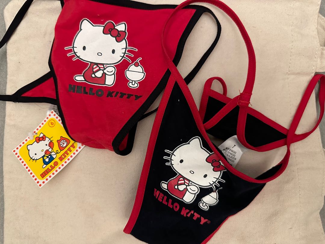 全新 Hello Kitty T-back 內褲, 女裝, 內衣和休閒服 - Carousell