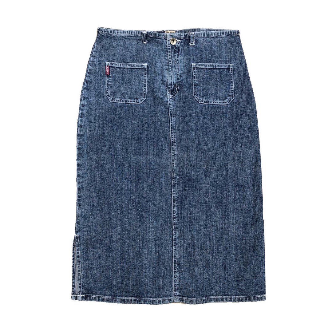 wranco jeans midi denim skirt , Women's Fashion, Bottoms, Skirts on ...