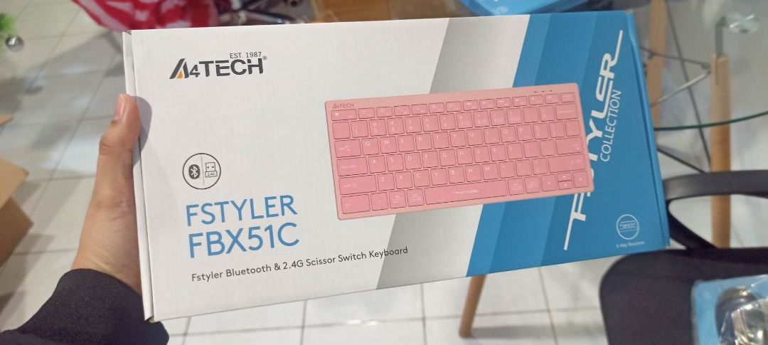 A4Tech Fstyler FBX51C Bluetooth & 2.4G Scissor Switch Keyboard Baby ...