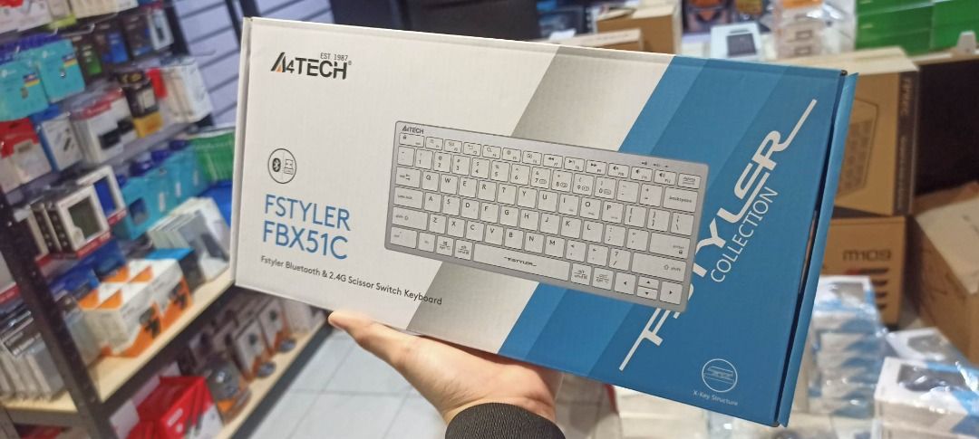 A4Tech Fstyler FBX51C Bluetooth & 2.4G Scissor Switch Keyboard White ...