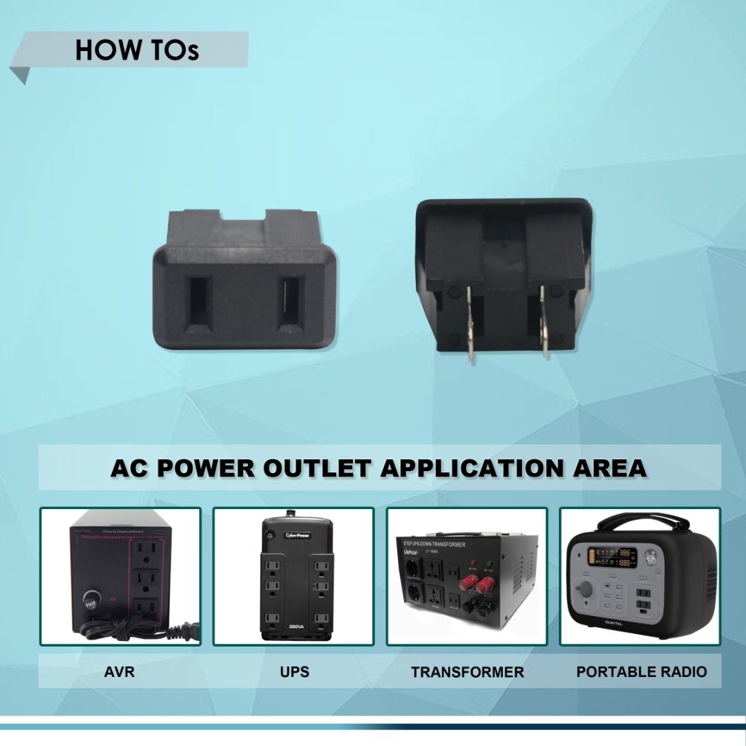 AC POWER OUTLET SOCKET SP-864, US POWER TYPE, 2-HOLE FEMALE AC 10A/250V ...