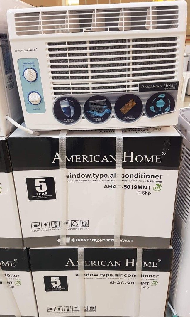 AMERICAN HOME WINDOW TYPE AIRCON (MANUAL /REMOTE /INVERTER), TV & Home Appliances, Air ...
