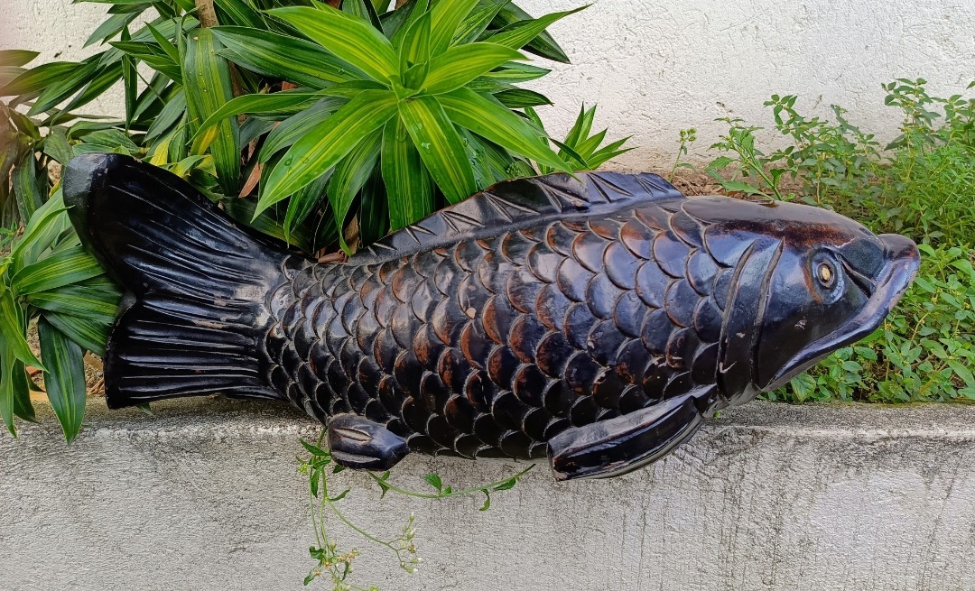Antique Large Japanese Koi Wood Carving Jizai Kagi, Hobbies & Toys ...