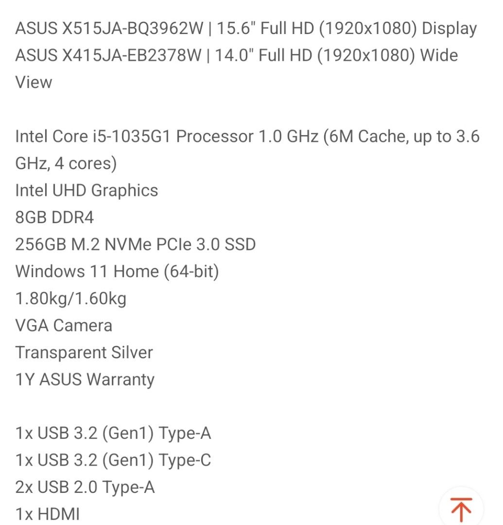 Asus Vivobook 14. X415. Intel Icore 5- 10 gen.Brand new.2 yrs warranty ...