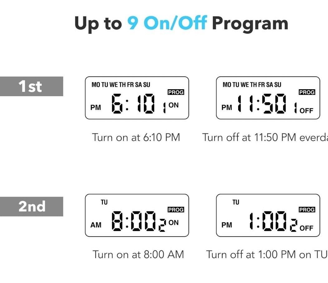 B2 Hbn Weekly Programmable Electronic Digital Wall Mounted Timer Switch With Countdown Function
