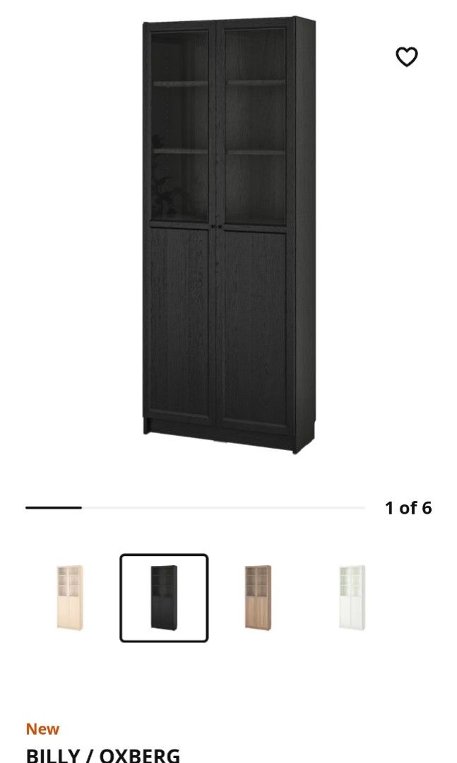 Billy Bookcase cupboard with glass door, Furniture & Home Living ...