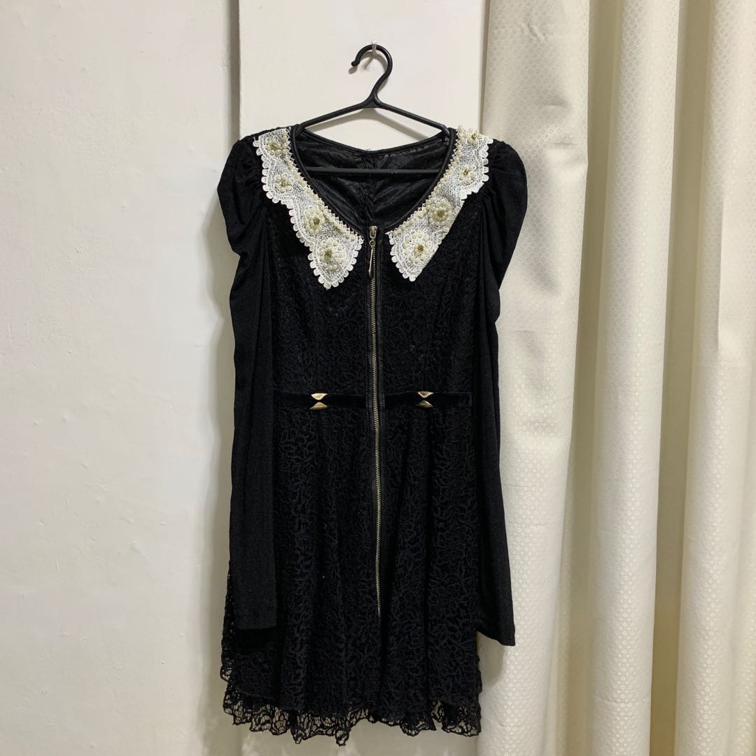 BLACK LACE GOTH MINI DRESS, Women's Fashion, Dresses & Sets, Dresses on ...