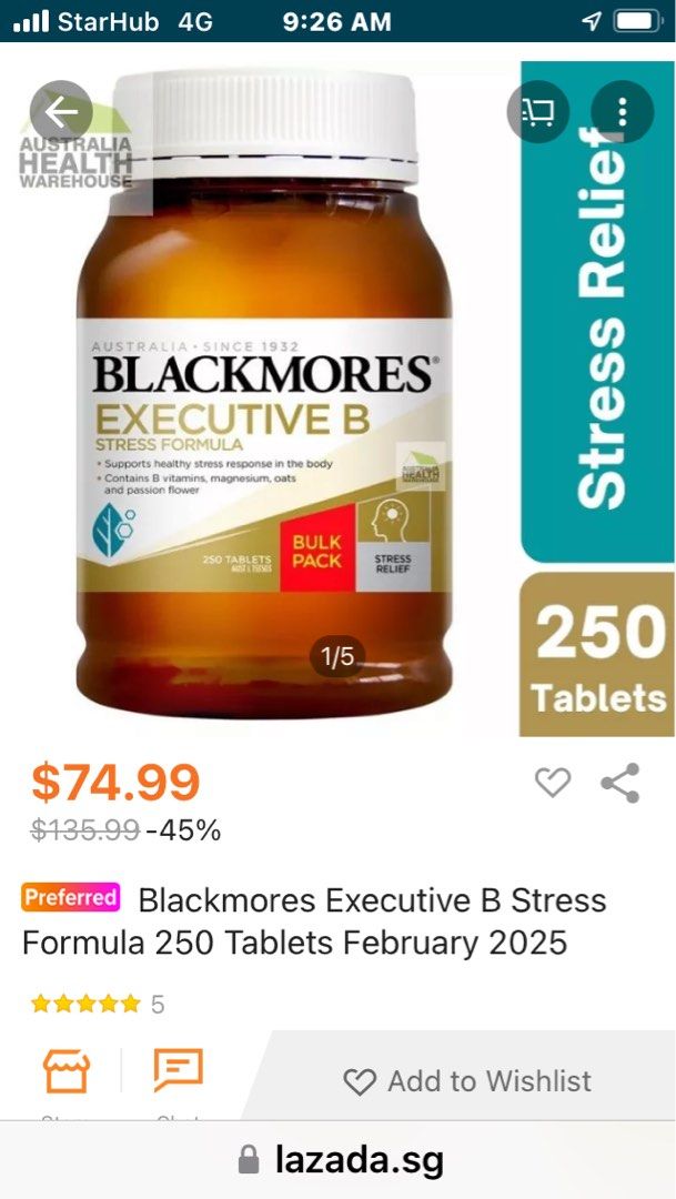 Blackmores Executive Vitamin B formula, Health & Nutrition, Health ...