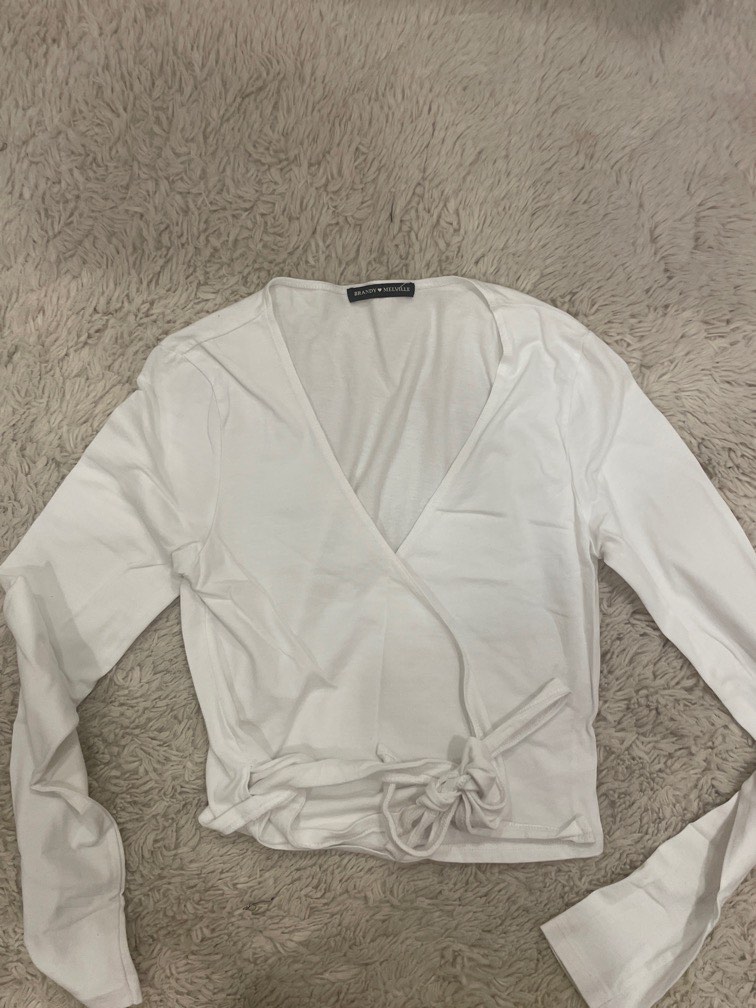 brandy coco wrap top, Women's Fashion, Tops, Longsleeves on Carousell
