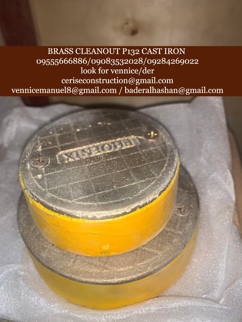 BRASS CLEANOUT P132 CAST IRON, Commercial & Industrial, Construction ...