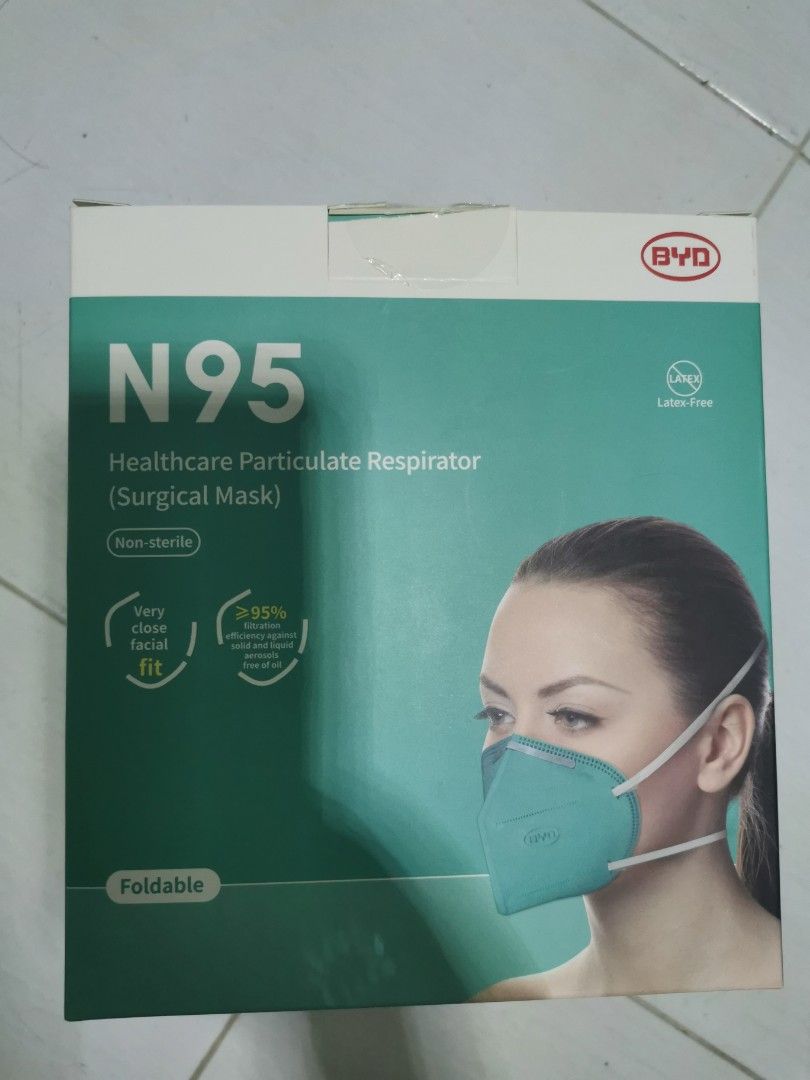 BYD N95 Mask, Health & Nutrition, Face Masks & Face Shields on Carousell