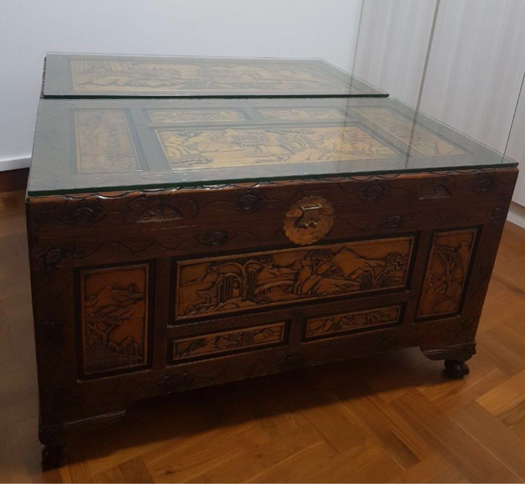 #1 - Vintage Camphor Wood Chest /Console / Coffee Table, Furniture ...