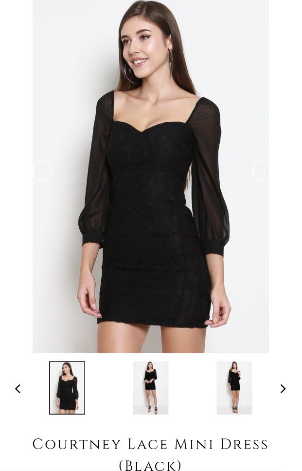 Carrislabelle Courtney Lace Mini Dress, Women's Fashion, Dresses & Sets ...