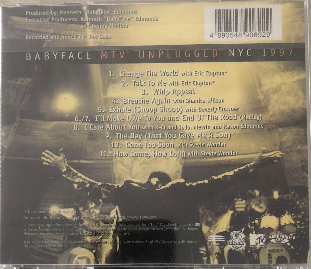 (CD) Baby Face: MTV Unplugged, Hobbies & Toys, Music & Media, CDs ...