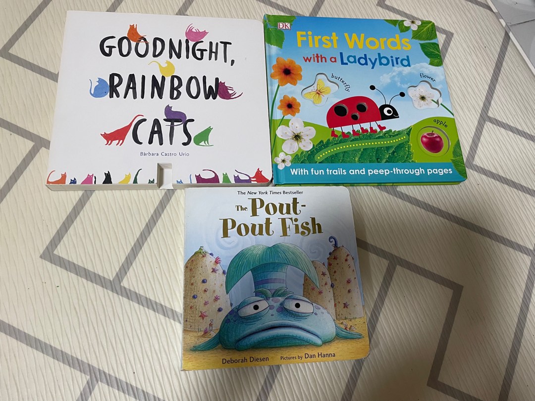 Children books ( goodnight rainbow cats, first word with ladybird, pout ...
