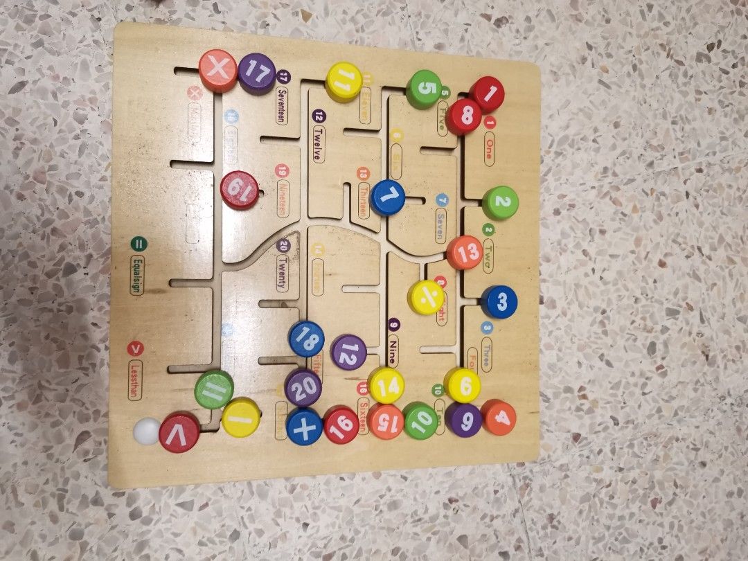 Children learn math wooden puzzle, Hobbies & Toys, Toys & Games on ...