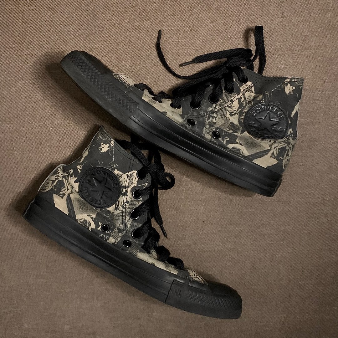 Original Converse All Star, Black and White Abstract Highcut WITH BOX ...