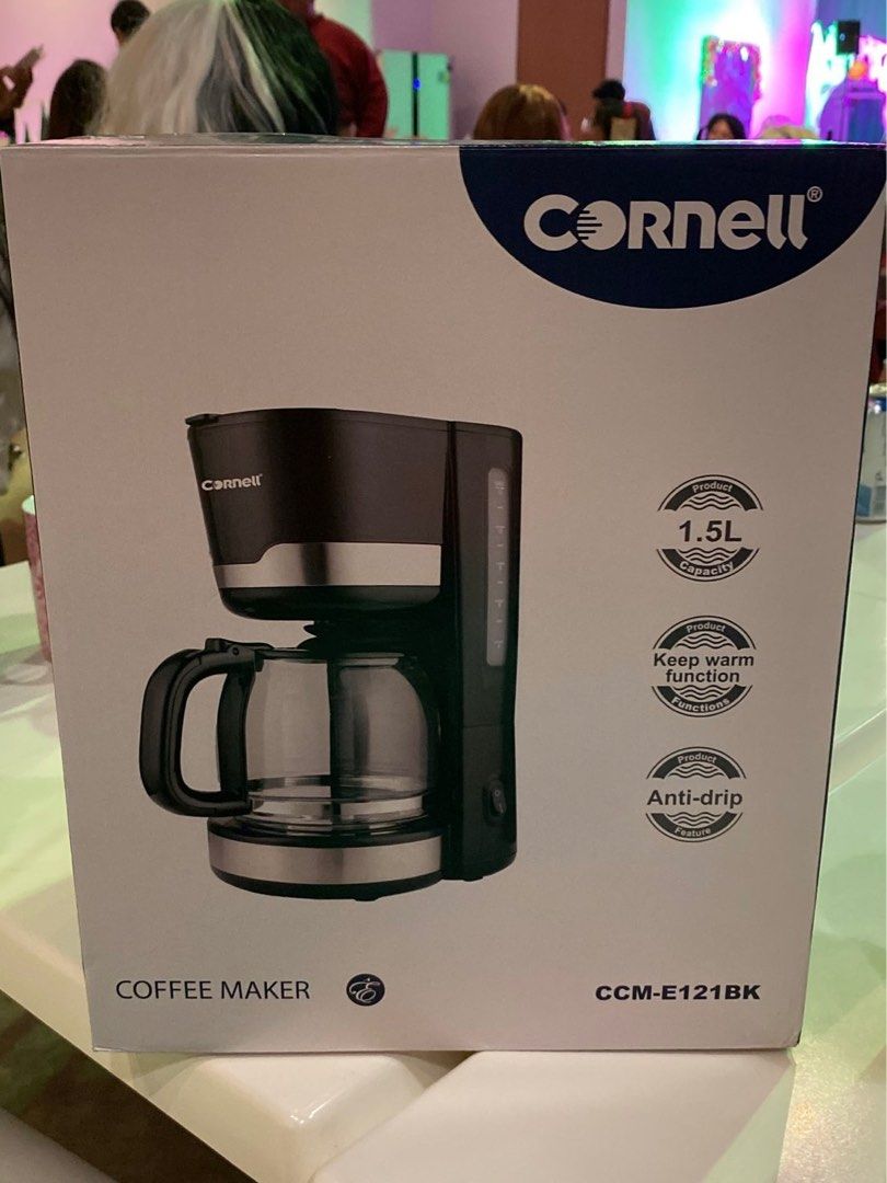Cornell 1.5L Drip Coffee Maker in Black, TV & Home Appliances, Kitchen ...
