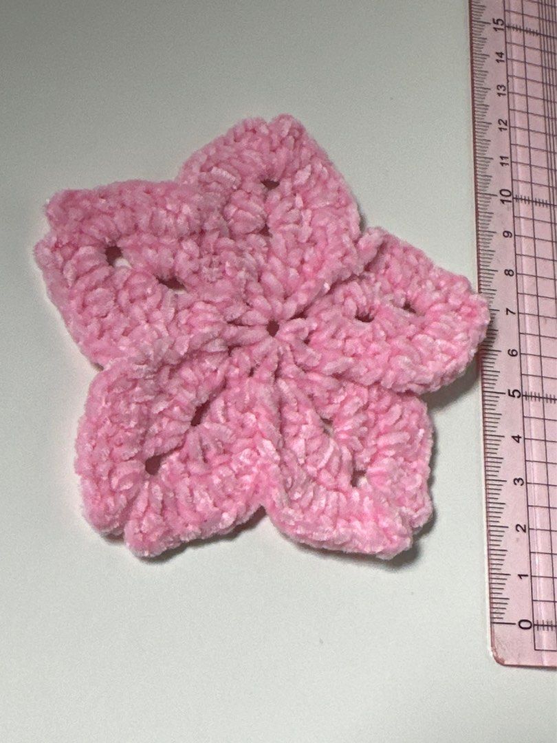 Crochet Sakura coaster, Hobbies & Toys, Stationery & Craft, Handmade ...