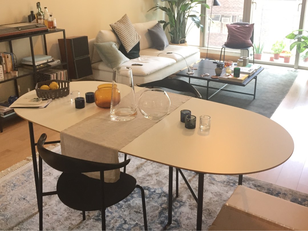 Oval Dining Table 185x90 FERM LIVING X IKEA, Furniture & Home Living ...