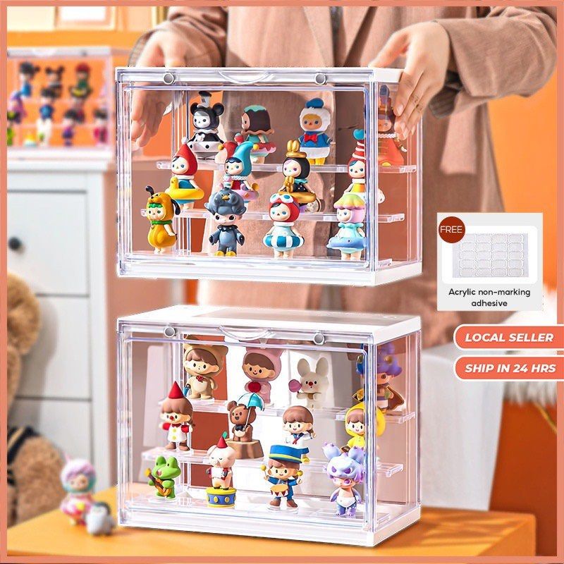 Display cabinet transparent Stand blind boxes POPMART figurines ...