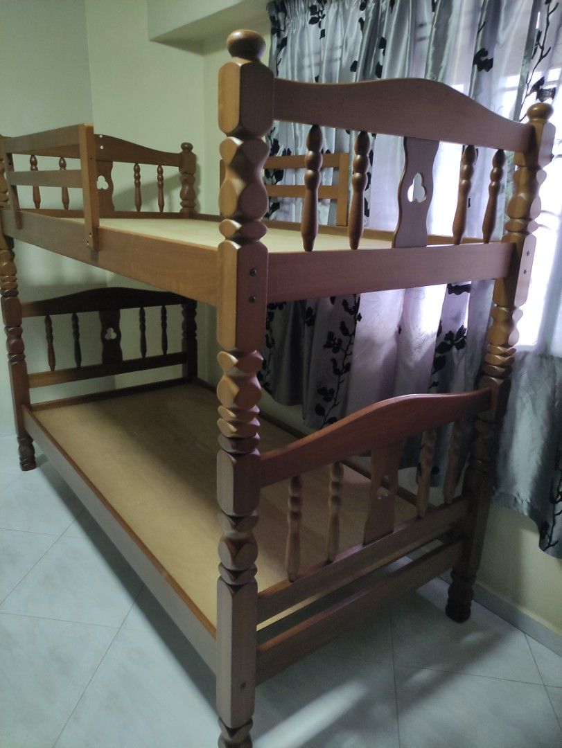 Double decker bed, Furniture & Home Living, Furniture, Bed Frames ...