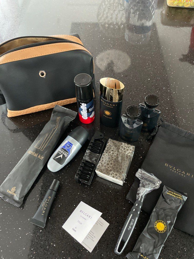 Emirates First Class Amenities kit with Bvlgari Tygar Eau De Parfum ...