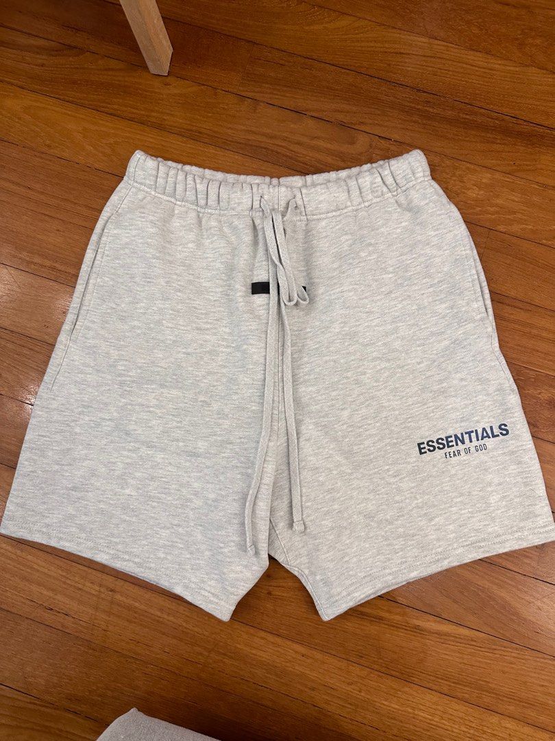 Essentials fear of god shorts oatmeal, Men's Fashion, Bottoms, Shorts ...