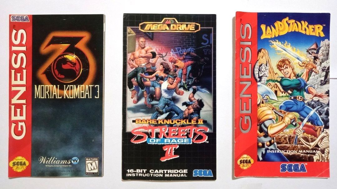 *Free Shipping* Sega Genesis, Mega-Drive Games Instruction Booklet (Set ...