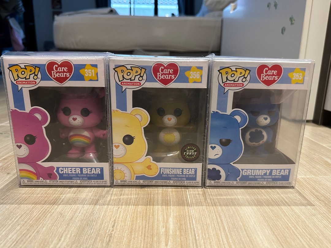 Funko Carebears set - Funshine (Chase), Grumpy and Cheer Bear, Hobbies ...