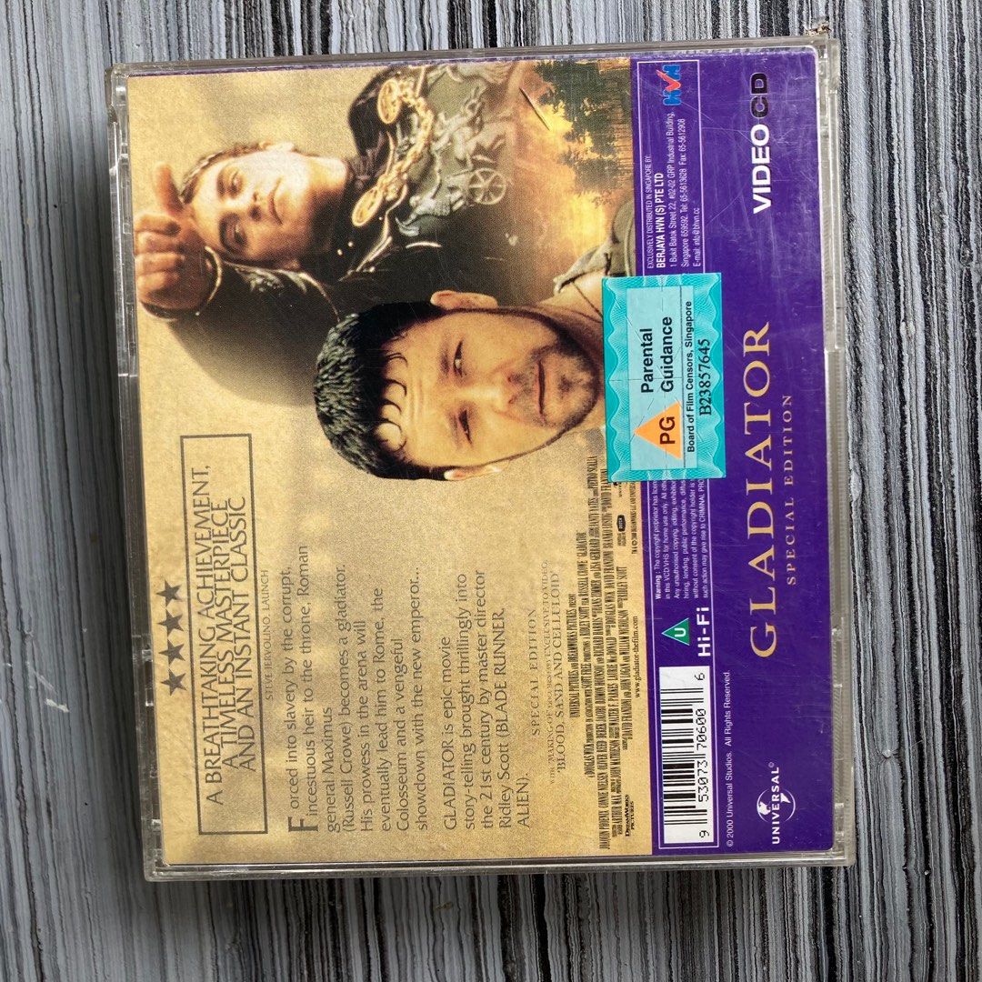Gladiator Movie CD, Hobbies & Toys, Music & Media, CDs & DVDs on Carousell