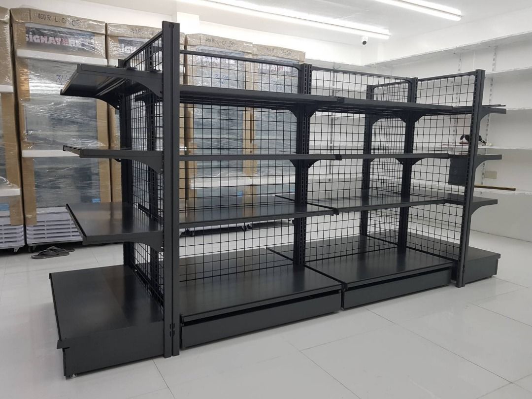 Gray Gondola Shelve Groce, Furniture & Home Living, Office Furniture ...