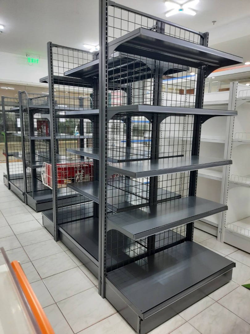 Gray Gondola Shelve Groce, Furniture & Home Living, Office Furniture ...