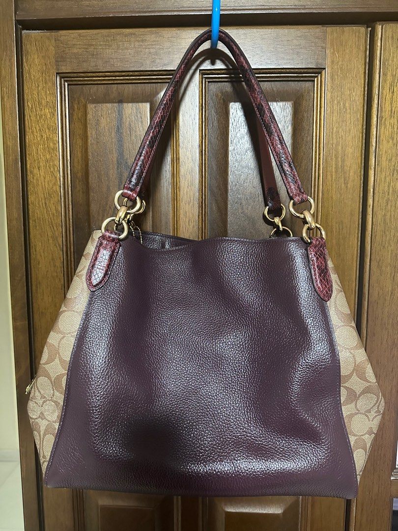 HALLIE SHOULDER BAG IN SIGNATURE CANVAS (COACH F87666), Luxury, Bags ...