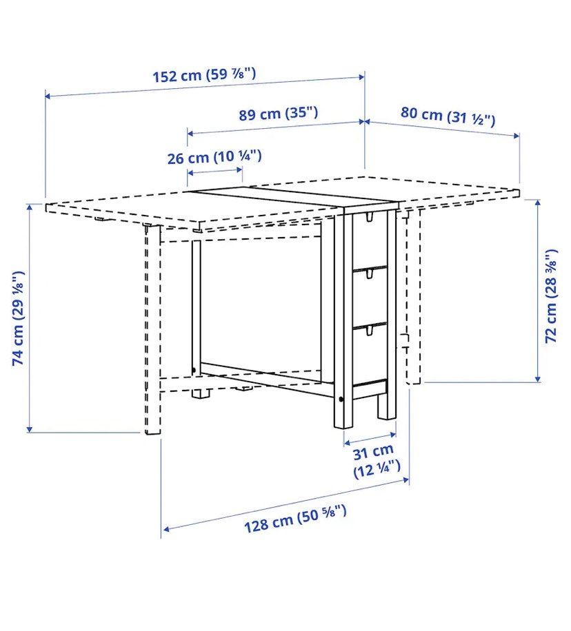 IKEA Norden Gateleg extendable dining table, Furniture & Home Living ...