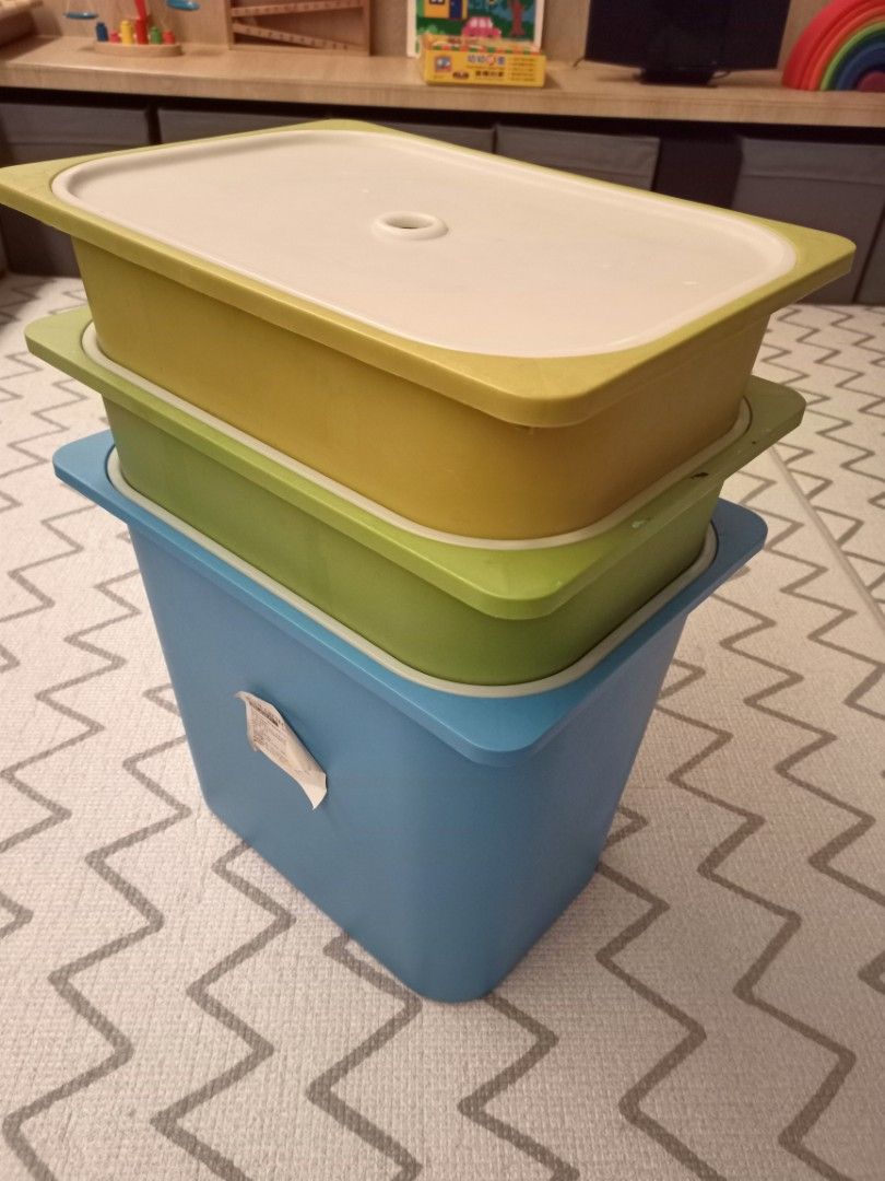 IKEA Trofast storage boxes with lids, Furniture & Home Living, Home ...
